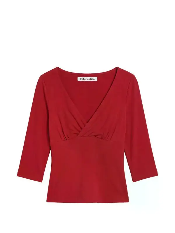 REFORMATION Aylani Crossover Top - Red