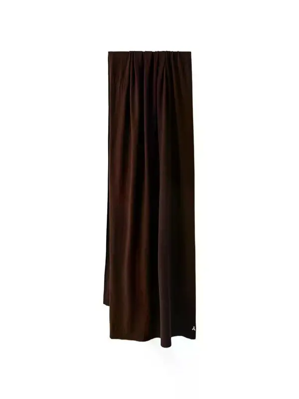 Patrizia Pepe Logo-plaque Knitted Scarf - Brown