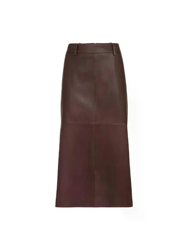 Brunello Cucinelli Polished Nappa Leather Pencil Skirt