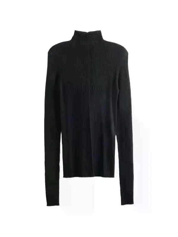 Matieres Fecales Ribbed-knit Roll-neck Sweater - Black