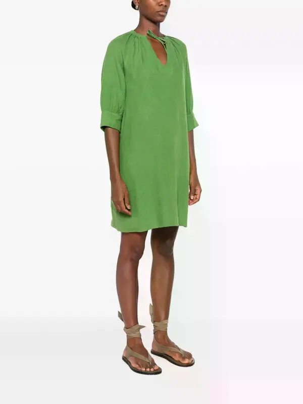 Maison123 Blinny Tie-neck Mini Dress - Green