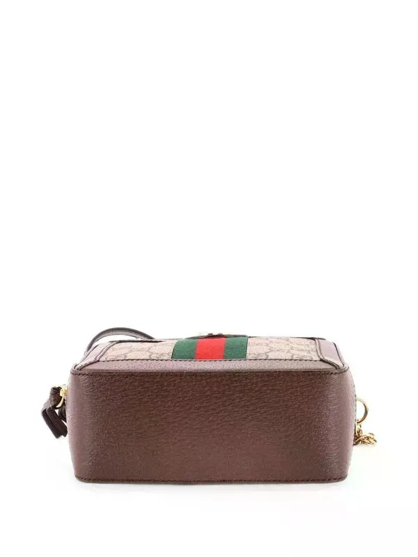 Gucci Ophidia Zip Around Camera Bag Gg Coated Canvas Mini Shoulder Bag