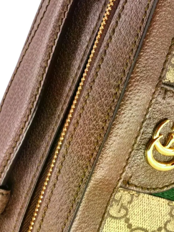 Gucci Ophidia Zip Around Camera Bag Gg Coated Canvas Mini Shoulder Bag
