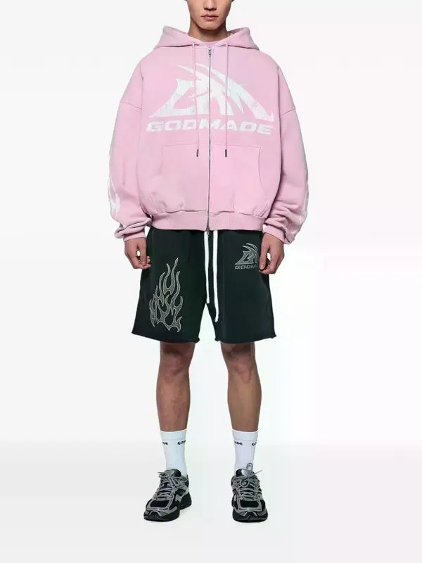 GODMADE Logo-print Zip-up Hoodie - Pink