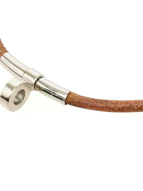 Hermès 1990-2000 Leather Kite Choker Necklace Costume Necklace
