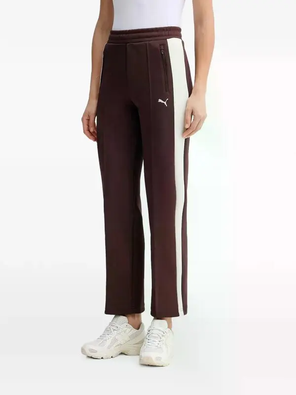 PUMA T7 Logo-embroidered Side-stripe Track Pants - Brown