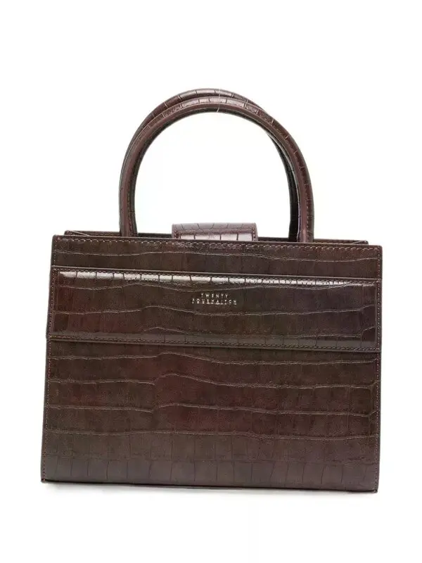 TWENTY FOURHAITCH Serane Crocodile-effect Shoulder Bag - Brown