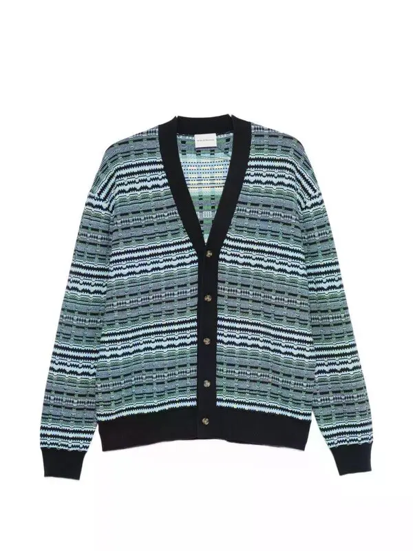 Drole De Monsieur Coogi-knit Cardigan - Blue
