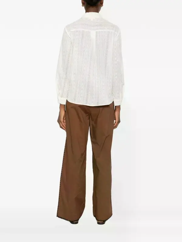 MAISON123 Pussy-bow Broderie Anglaise Shirt