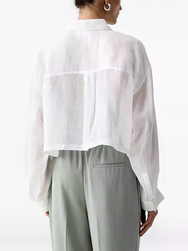 ISABELLE BLANCHE Cropped Drawstring-hem Shirt - White