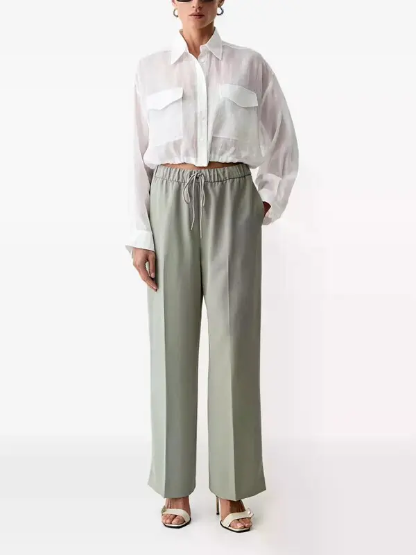 ISABELLE BLANCHE Cropped Drawstring-hem Shirt - White