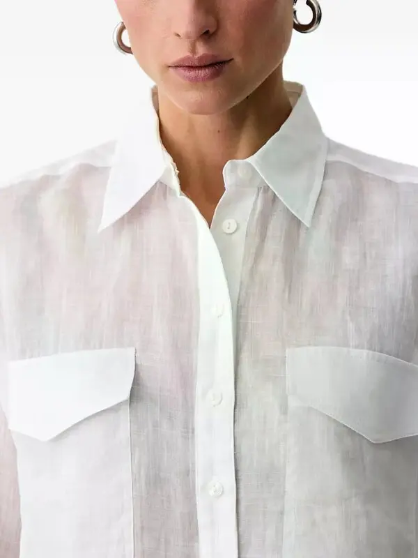 ISABELLE BLANCHE Cropped Drawstring-hem Shirt