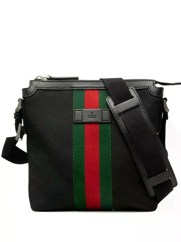 Gucci 2016-2026 Techno Canvas Web Messenger Bag Crossbody Bag - Black