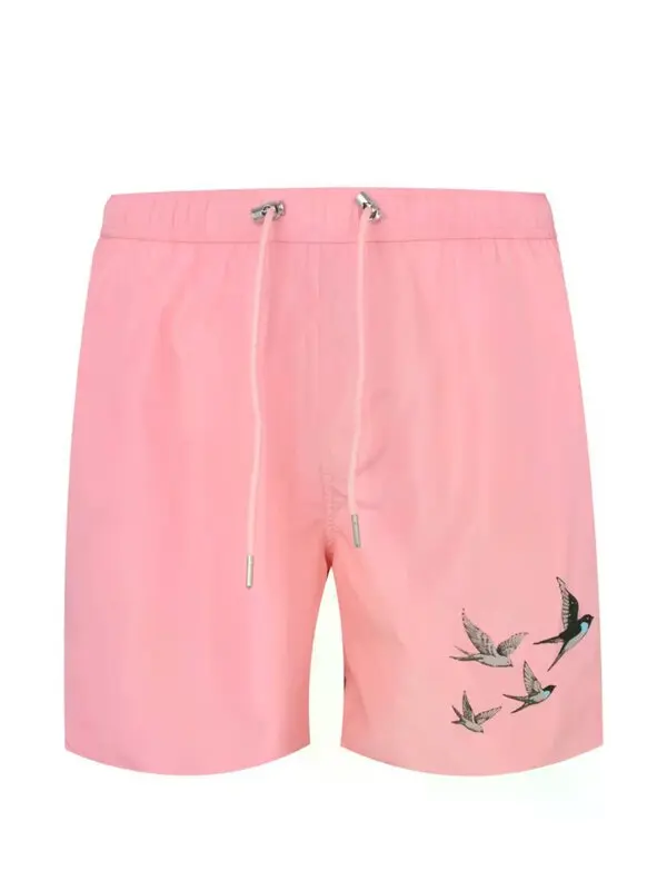 EXIT SOCIETY Bird-print Swim Shorts
