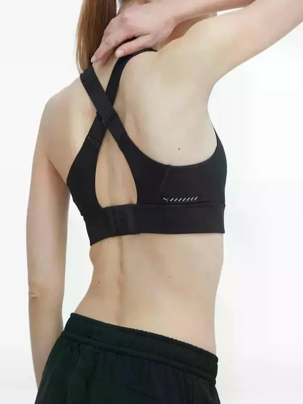 PUMA Pwrbreathe Run Perforated Racerback Bra - Black