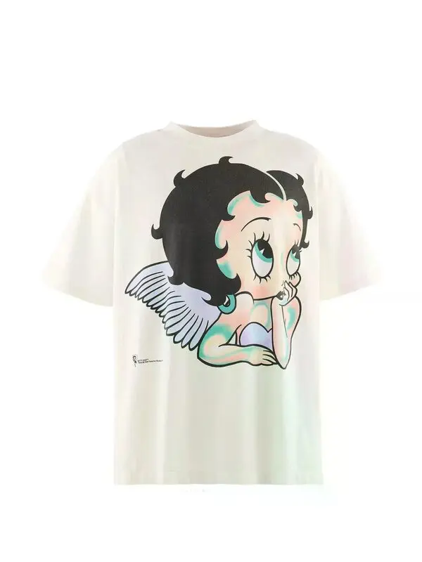 SAINT MXXXXXX X Betty Boop Angel Print T-shirt - White