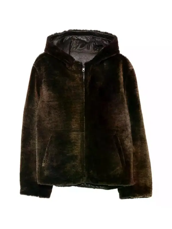 SALVATORE SANTORO Hooded Zip-up Jacket - Brown