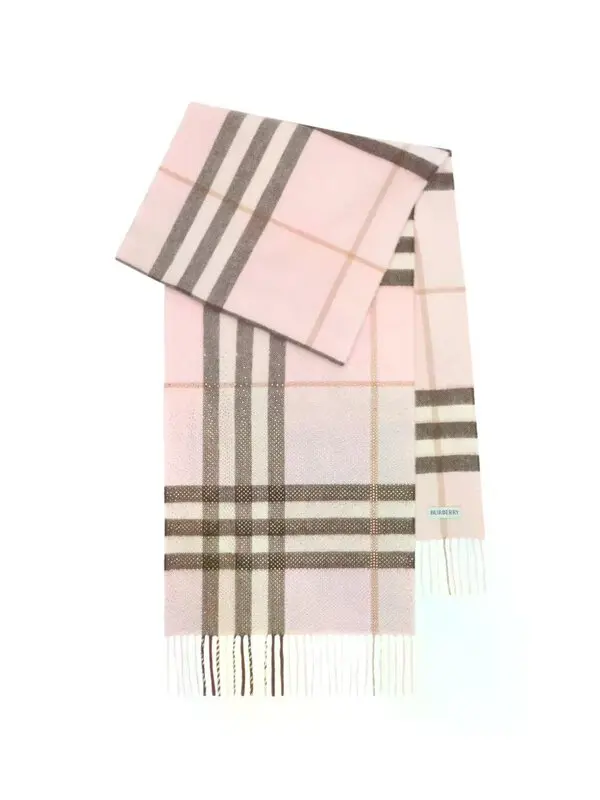 Burberry Check Cashmere Scarf - Pink