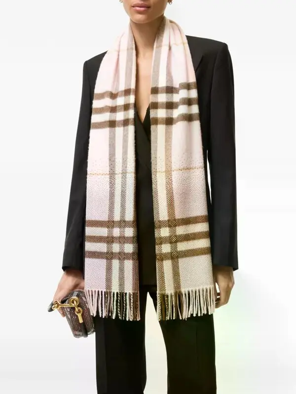 Burberry Check Cashmere Scarf - Pink