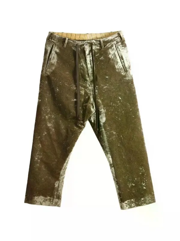UMA WANG Perch Velvet Drawstring Trousers - Brown