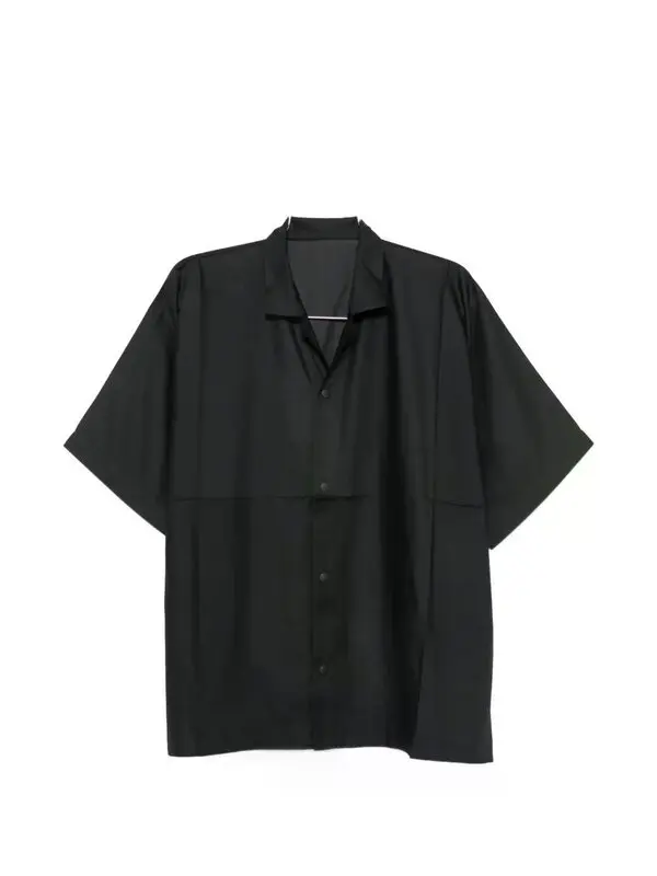 Issey Miyake Short-sleeve Notched-collar Shirt - Black