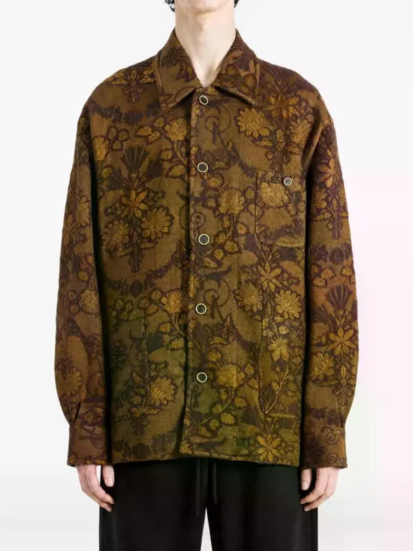 UMA WANG Jinn Floral-jacquard Button-up Jacket