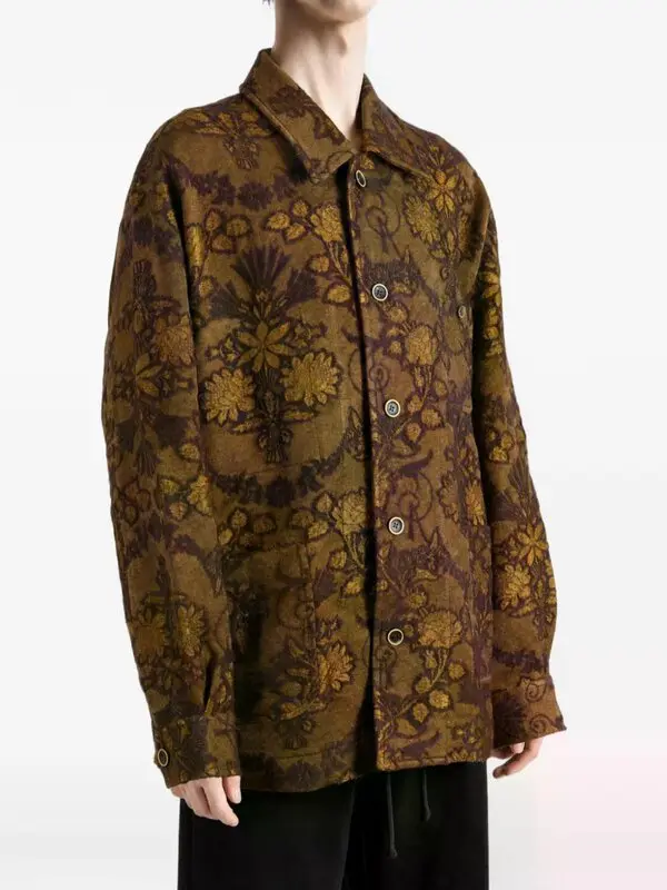 UMA WANG Jinn Floral-jacquard Button-up Jacket