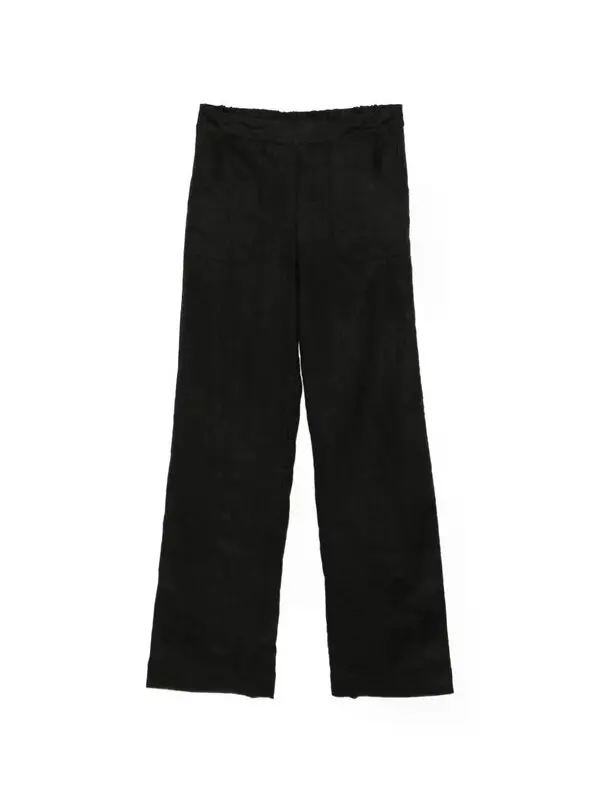 Maison123 Wide-leg Linen Trousers - Black