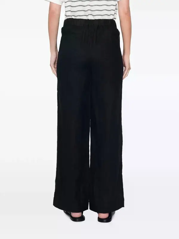 Maison123 Wide-leg Linen Trousers - Black