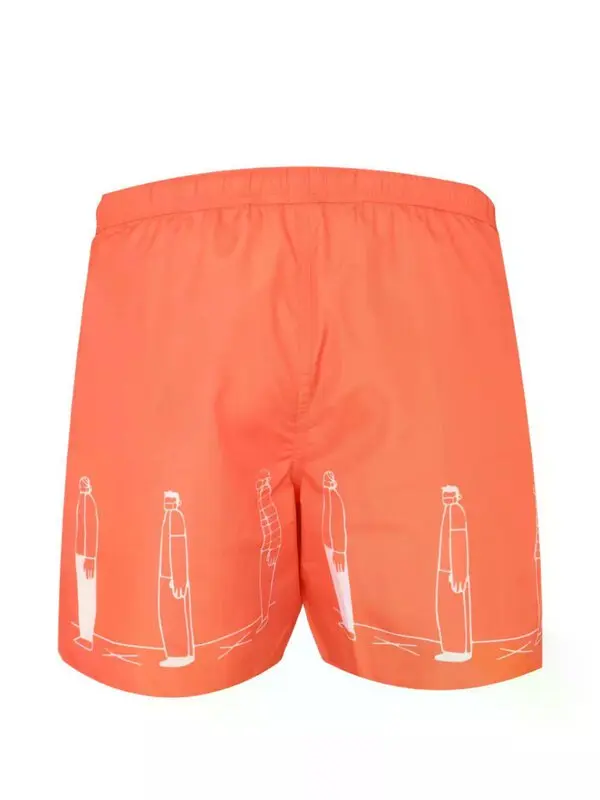 EXIT SOCIETY Graphic-print Drawstring Swim Shorts
