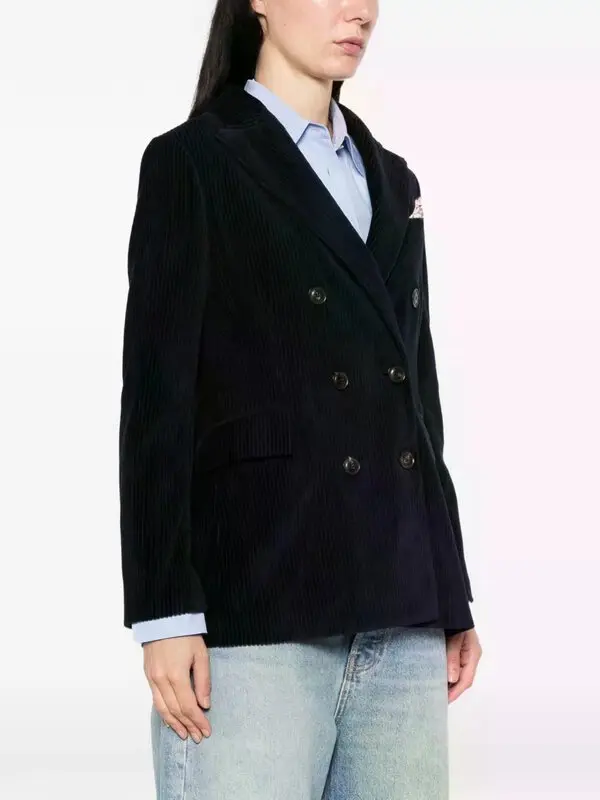 CIRCOLO 1901 Double-breasted Corduroy Jacket - Black