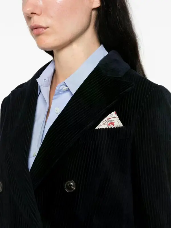 CIRCOLO 1901 Double-breasted Corduroy Jacket - Black