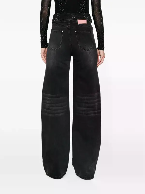 TWENTY FOURHAITCH Crystal-embellished Wide-leg Jeans