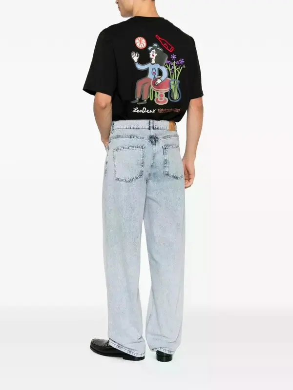 LES DEUX Rural Graphic-print T-shirt - Black