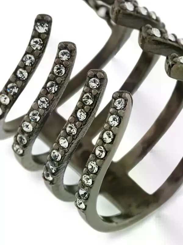 Federica Tosi Crystal-embellished Chain-link Ring
