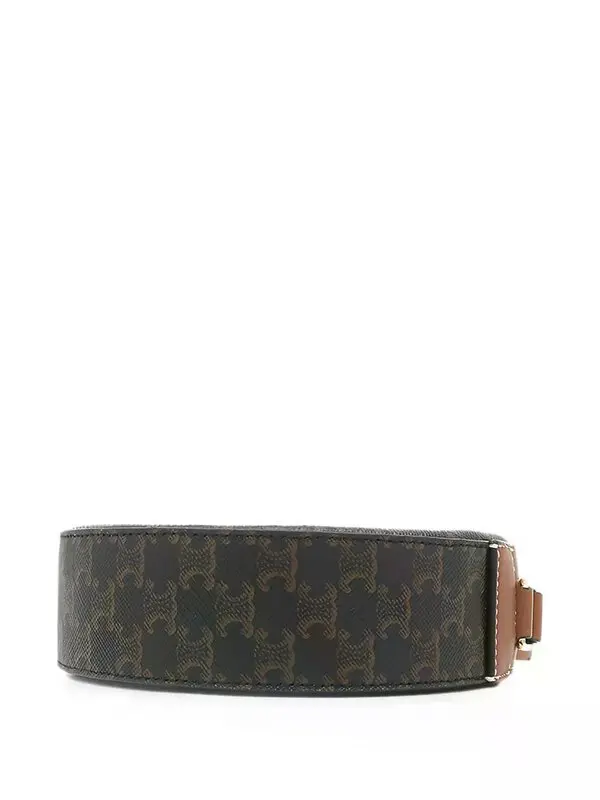 Celine Triomphe Coated Canvas Embroidered Round Crossbody Bag - Brown
