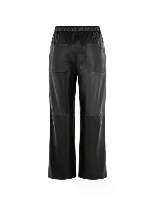 SOLOTRE Elasticated Faux-leather Trousers