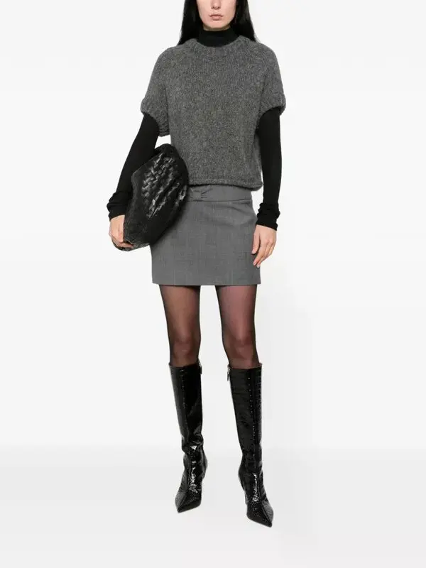 SUSANNE BOMMER Raglan Sleeve Knitted Sweater - Grey