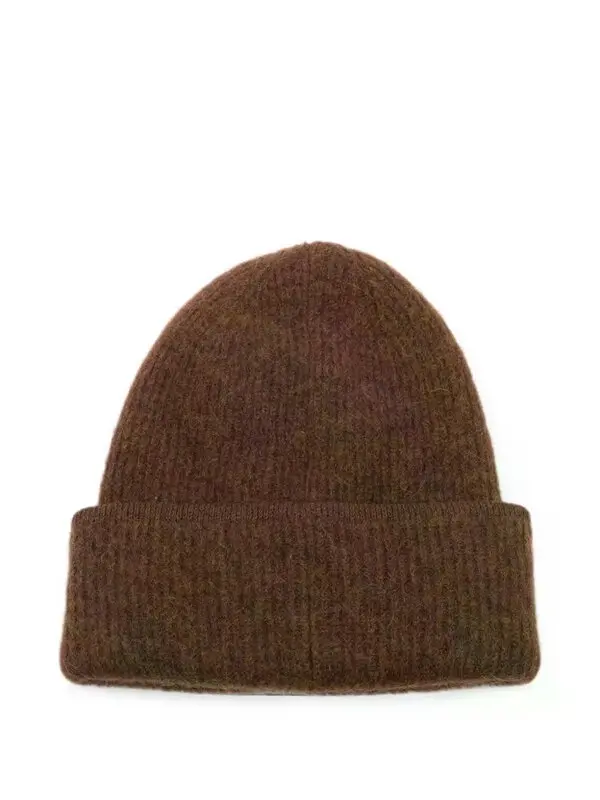 Jacquemus Logo-patch Ribbed Beanie Hat