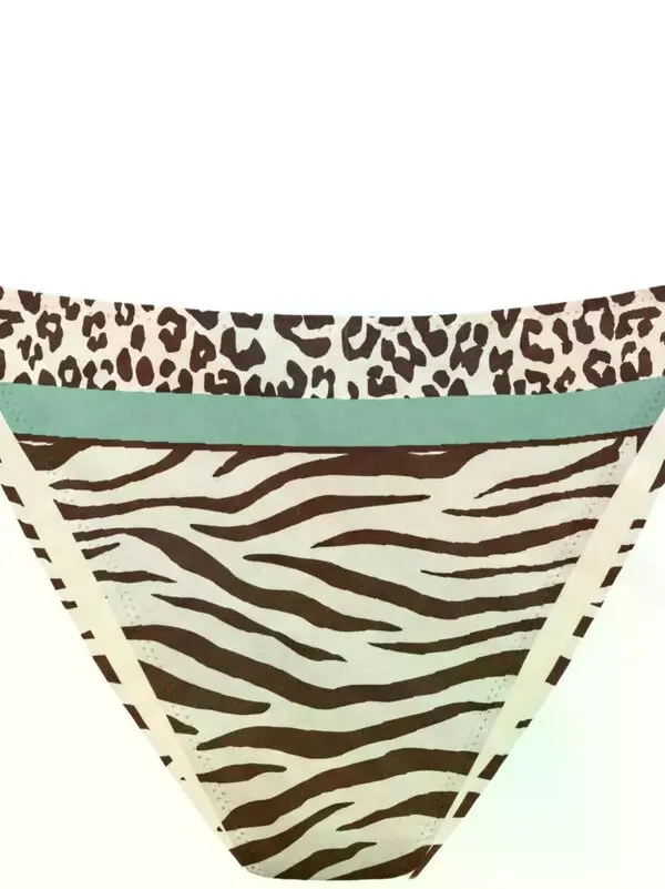 MC2 SAINT BARTH Animal-print Side-tie Bikini Bottoms - Neutrals