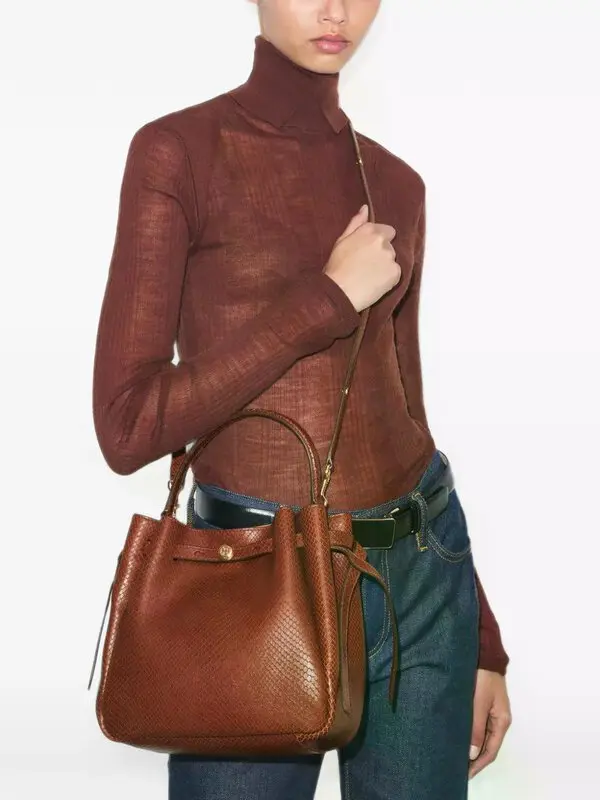 Tory Burch Romy Snake-embossed Bucket Bag