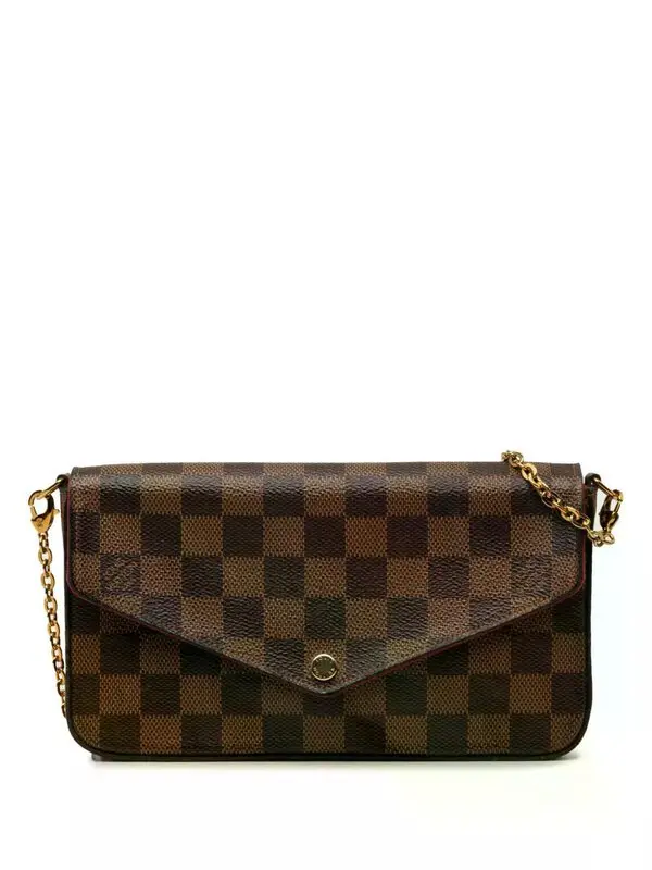 LOUIS VUITTON 2018 Damier Ebene Pochette Felicie Crossbody Bag - Brown
