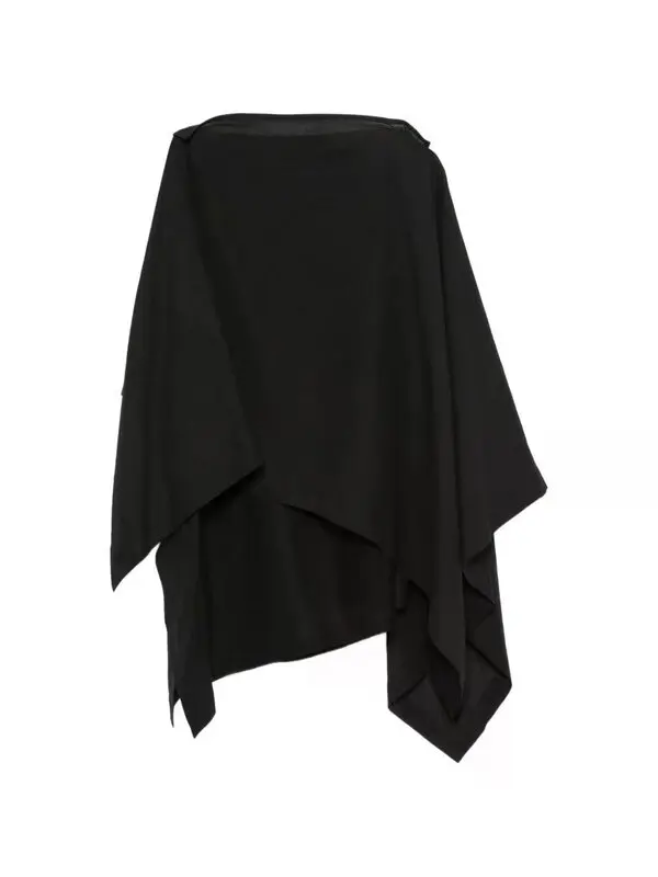 Issey Miyake Draped Asymmetric Neck Blouse - Black