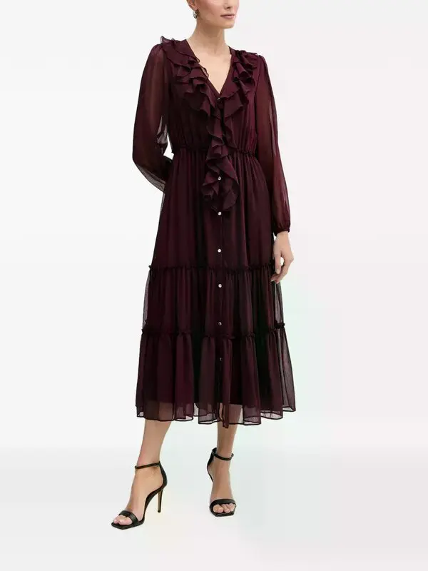 MORGAN Ruffled Button Midi Dress