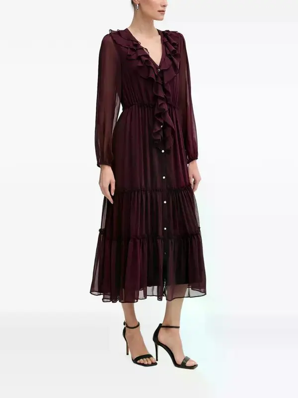 MORGAN Ruffled Button Midi Dress