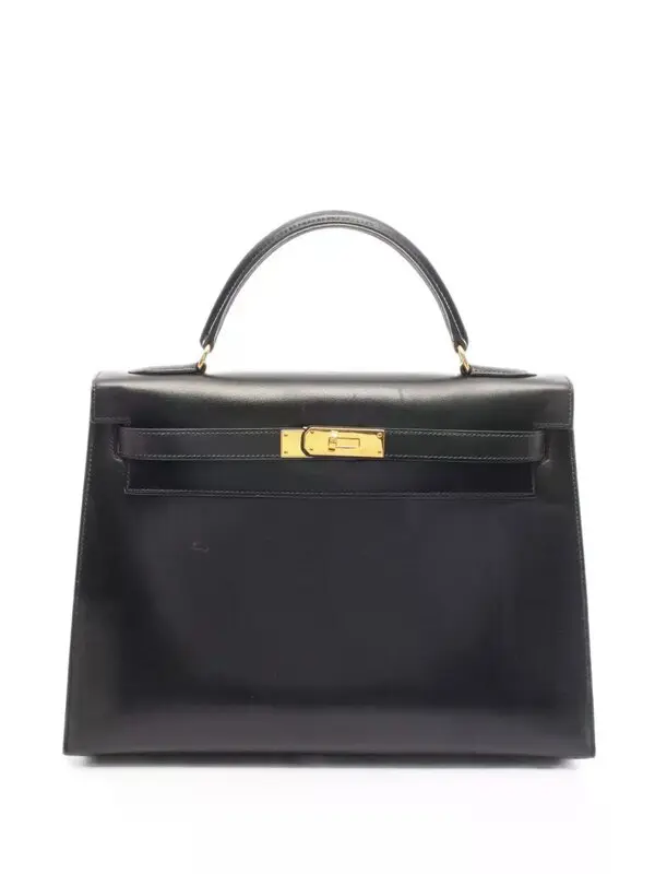 Hermès 1994 32 Kelly Leather Tote Bag - Black