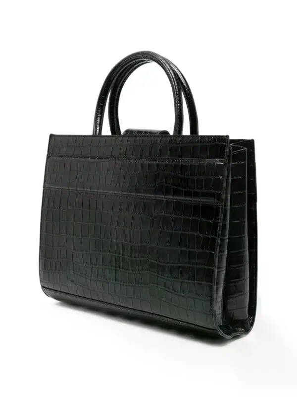 TWENTY FOURHAITCH Serane Crocodile-embossed Leather Tote Bag - Black