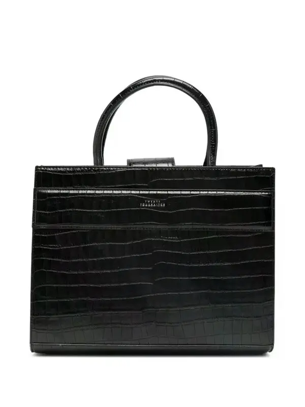 TWENTY FOURHAITCH Serane Crocodile-embossed Leather Tote Bag - Black