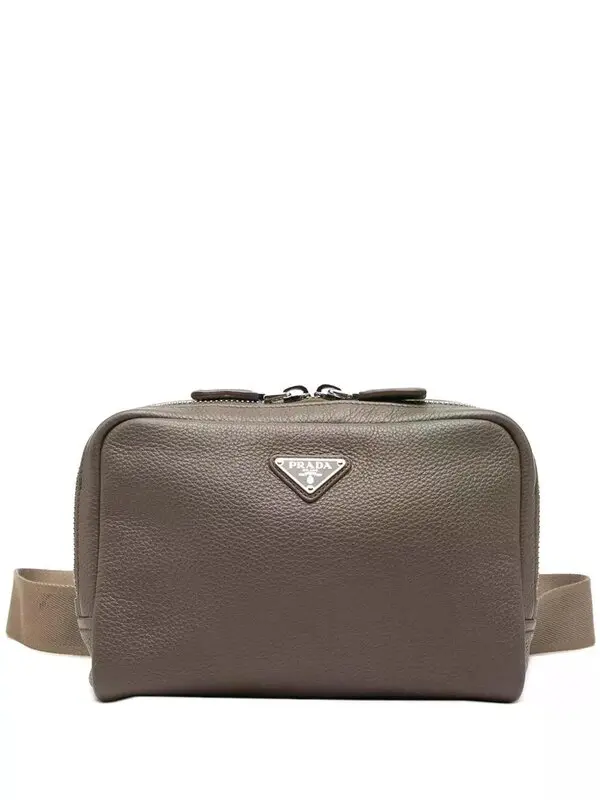 Prada 2013-2026 Vitello Daino Zip Belt Bag - Brown