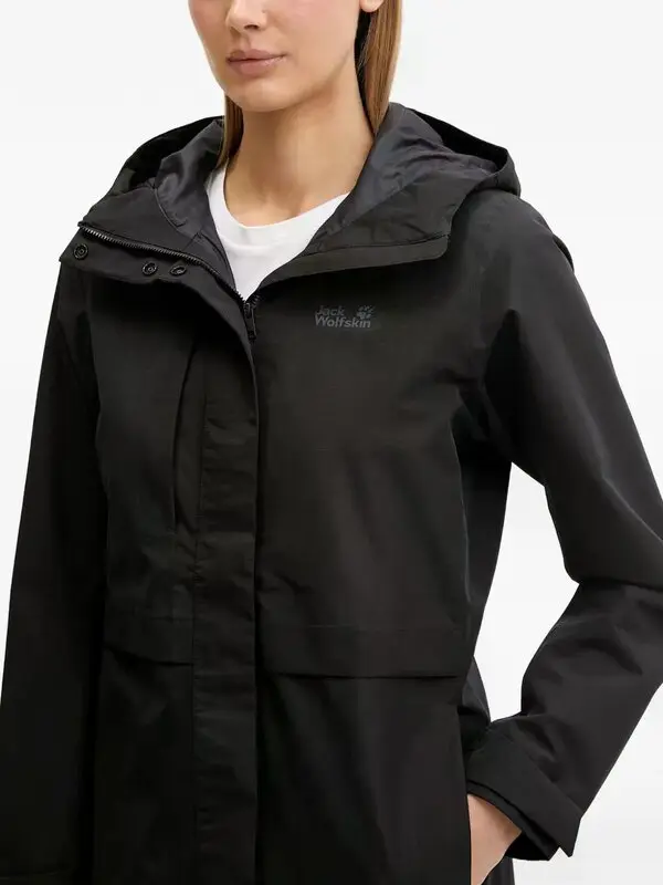 JACK WOLFSKIN Terraview Hooded Logo-print Coat